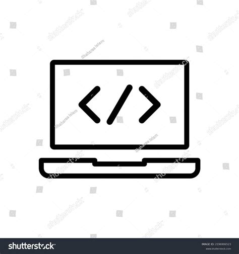 Development Codding Icon Line Vector Graphics Stock Vector Royalty Free 2196906523 Shutterstock