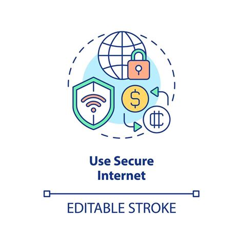 Use Secure Internet Concept Icon Avoid Public Networks Crypto Wallet Safety Abstract Idea Thin