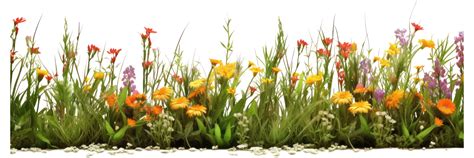 Close Up Of Grass With Flowers Ai Generated 28573807 Png