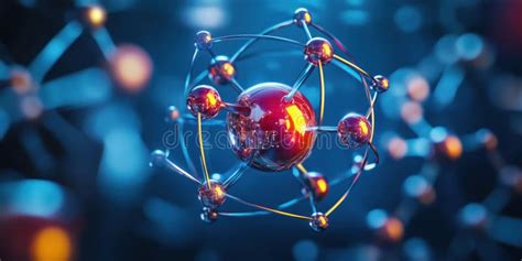 3d Representation Of An Atom With Electrons Orbiting In A Colorful Molecular Structure Stock