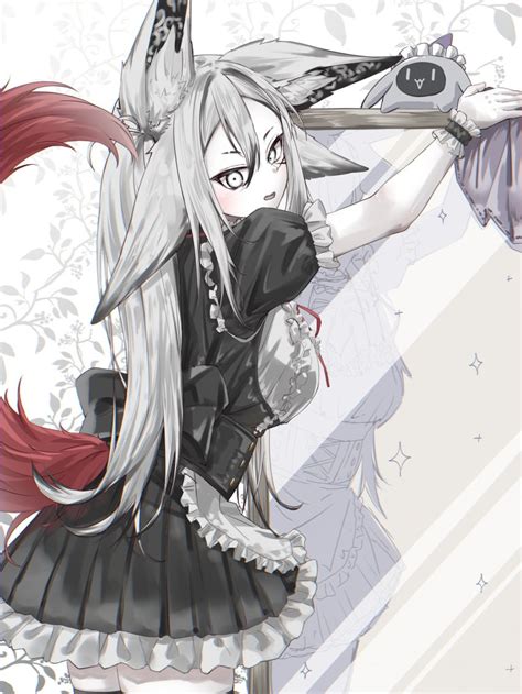 Rule 34 Dya Rikku Vtuber Female Fox Ears Fox Tail U Da Desu Virtual Youtuber Vyugen White