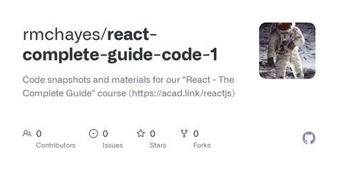Github Rmchayesreact Complete Guide Code 1 Code Snapshots And Materials For Our React The