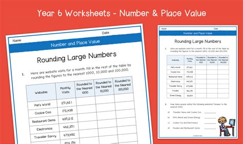 Year 6 Rounding Large Numbers Worksheets Ks2 Number And Place Worksheets Library
