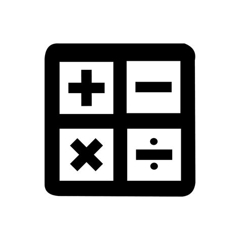 Icon Calculation In Black And White 18768273 Vector Art At Vecteezy