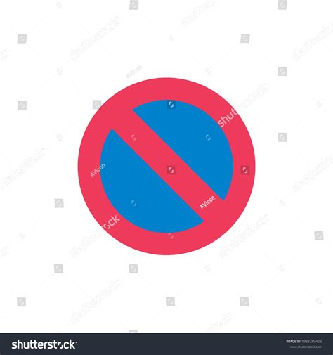 No Parking Traffic Sign Flat Icon Stock Vector Royalty Free