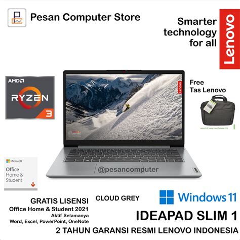 Jual Lenovo Ideapad Slim Hid Amd Ryzen U Gb Gb Ssd Fhd Tn Backlit Amd Radeon