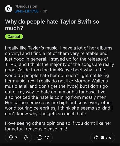 Why Do People Hate Taylor Swift So Much Obviously Its Because Of