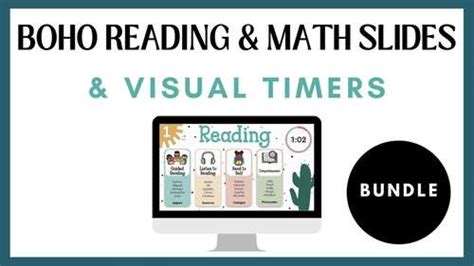 Bundle Boho Reading Math Center Rotation Chart Slides And Visual Countdown Timers
