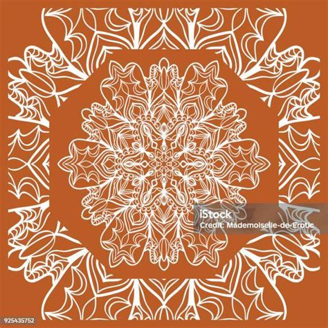 기하학적 꽃 패턴 실크 목도리 인쇄의 디자인 벡터 일러스트입니다 인쇄 두건 숄 카펫에 대 한 0명에 대한 스톡 벡터 아트 및