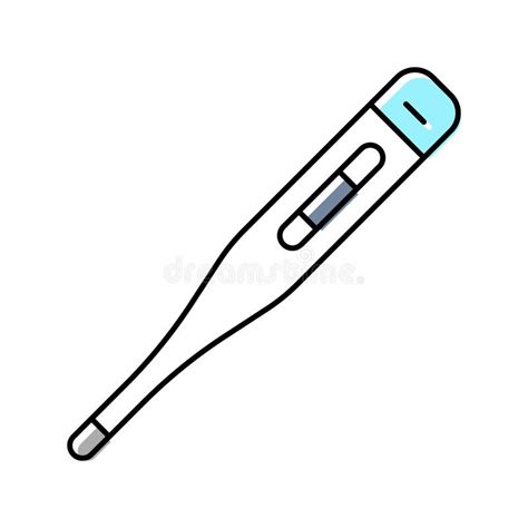 Oral Thermometer First Aid Color Icon Vector Illustration Stock Vector