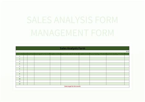 Sales Analysis Form Management Form Excel Template And Google Sheets File For Free Download