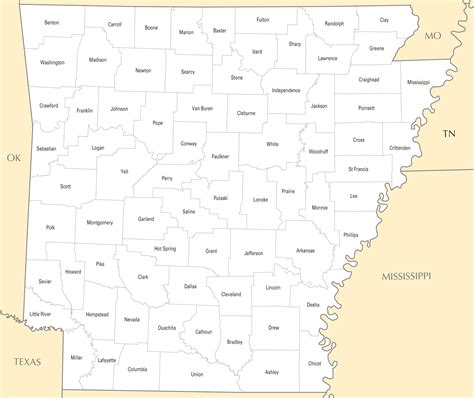 Printable Arkansas County Map Free Printable Templates