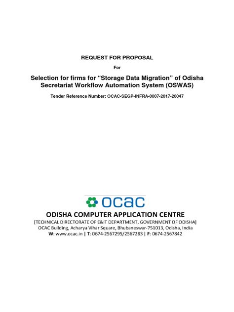 Rfp Storage Data Migration Pdf Request For Proposal Business