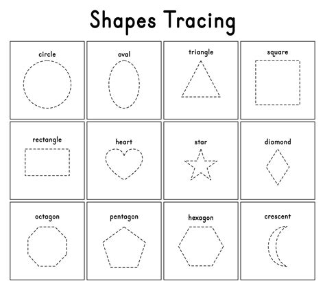 Printable Traceable Shapes