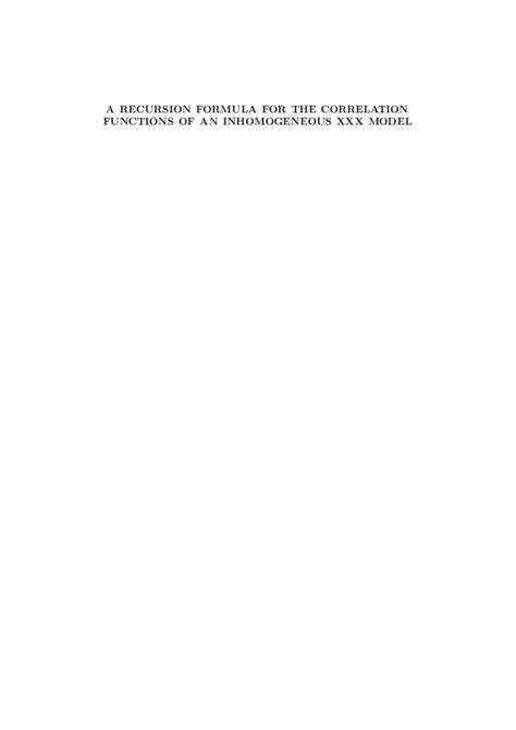 Pdf A Recursion Formula For The Correlation Functions Of An H Boos