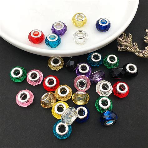 Loose Beads Plastic Resin Natural Style Electroplating Colorful Facet