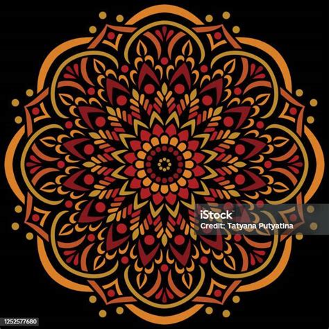 Warna Pola Mandala Stencil Doodles Sketsa Suasana Hati Yang Baik Ilustrasi Stok Unduh Gambar