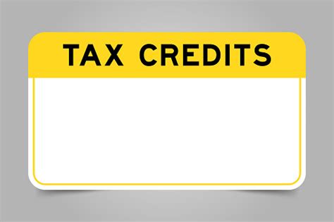 회색 배경에 단어 세금 공제와 흰색 복사 공간이 있는 노란색 헤드라인이 있는 레이블 배너 라벨에 대한 스톡 벡터 아트 및 기타 이미지 라벨 환불 감소 Istock