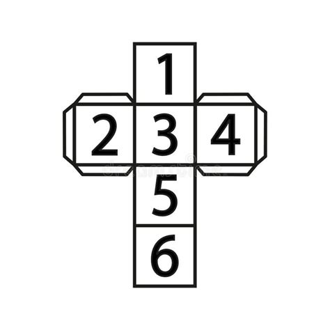 Folded Cube With Numbers Game Element Simple Element Illustration