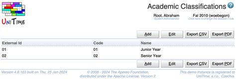 Help Academic Classifications
