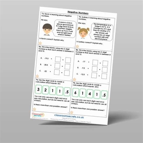 Year 6 Negative Numbers Reasoning And Problem Solving Resource Classroom Secrets