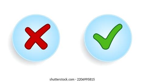 Green Checkmark Red X Icons On Stock Vector Royalty Free 2206995815
