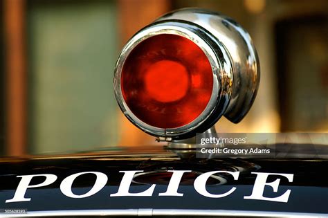 Gumball Light On Top Of An Old Police Car Photo Getty Images