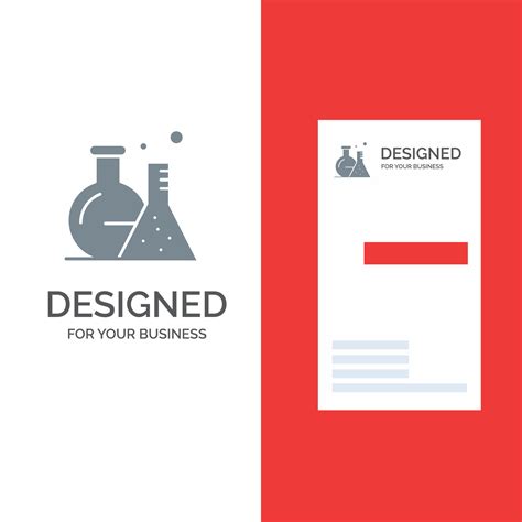 Tube Flask Lab Science Grey Logo Design And Business Card Template