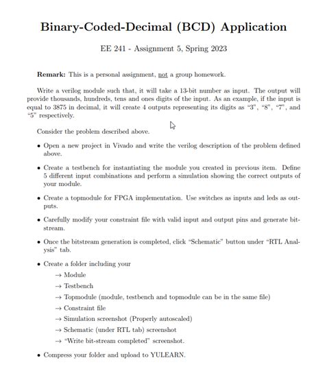Solved Ee 241 Assignment 5 Spring 2023 Remark This Is A