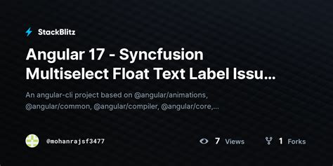 angular 17 syncfusion multiselect float text label issue forked