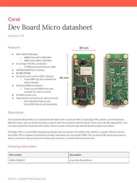 Coral Dev Board Micro Datasheet 3009759 Pdf Power Supply