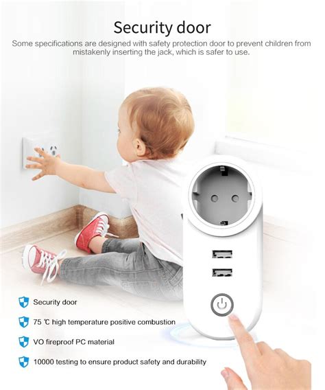 Ip20 240v Smart Wifi Socket Eu Plug Double Usb Por Grandado