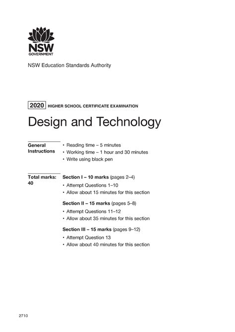 2020 Hsc Design And Technology Nsw Education Standards Authority 2020