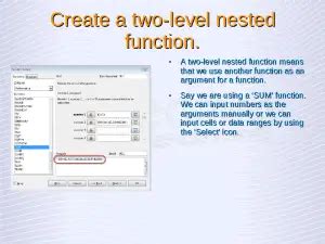 Advanced Spreadsheets Nested Functions