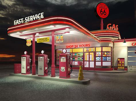 Download Image Filling Up At A Self Serve Gas Station On A Sunny Day
