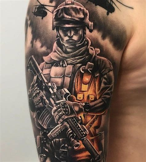 40 Stunning War Themed Tattoos Cuded Army Tattoos Military