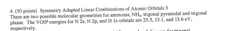 Solved Symmetry Adapted Linear Combination Of Atomic