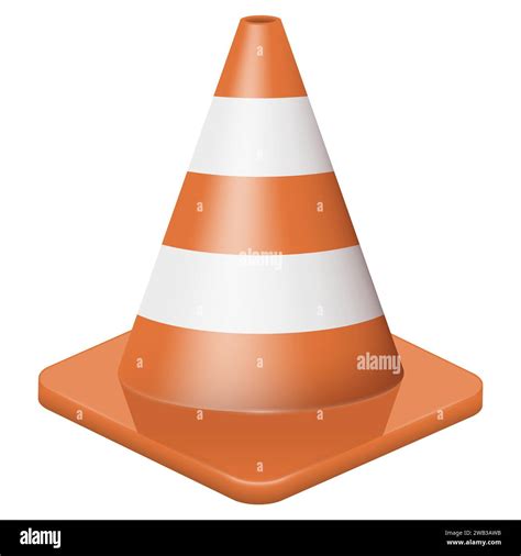 Realistic Orange Plastic Striped Traffic Cone Vector Illustration Eps 10 Stock Vector Image