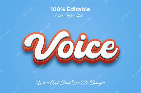 Premium Vector Voice Editable Text Effect Template