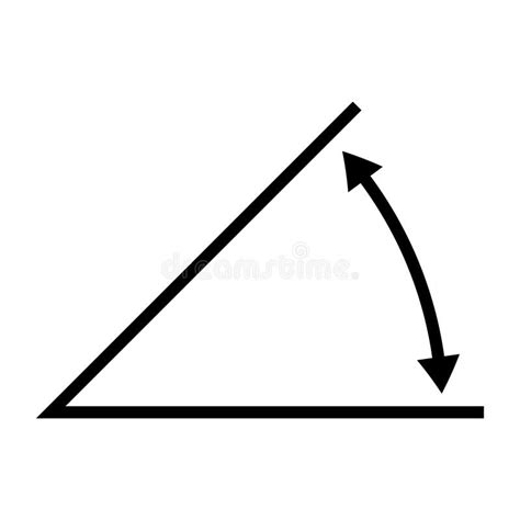 Angle Icon Math Vector Angle 45 Symbol Design Arrow School Stock