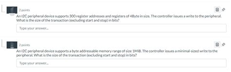 Solved 2 Points An I2c Peripheral Device Supports 300 Solved 2 Points An I2c Peripheral Device Supports 300