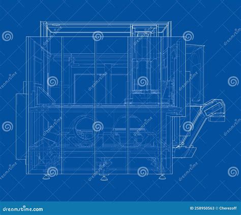 Metalworking CNC Milling Machine Vector Stock Vector Illustration Of Construction Mill