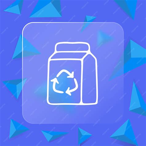 폐기물 재활용을 나타내는 벡터 아이콘 세트 재활용 환경 지속 가능성 폐기물 관리 재활용 빈 쓰레기 Glassmorphism 스타일 벡터 라인 아이콘 프리미엄 벡터