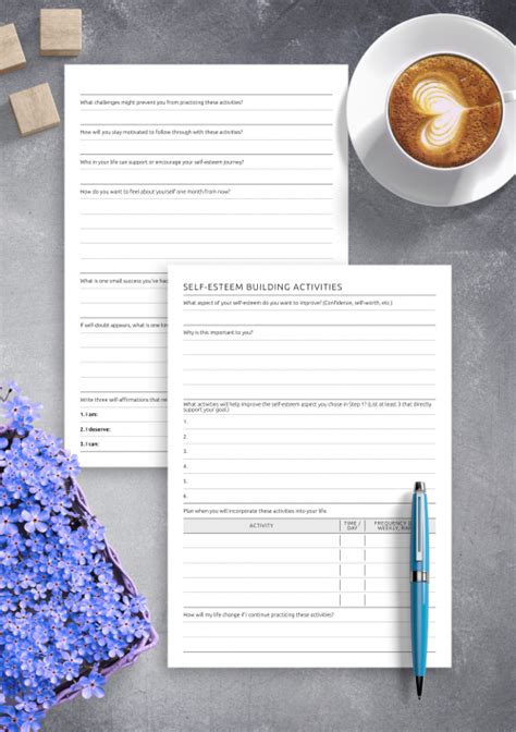 Self Esteem Thought Worksheet Challenge Negative Thinking