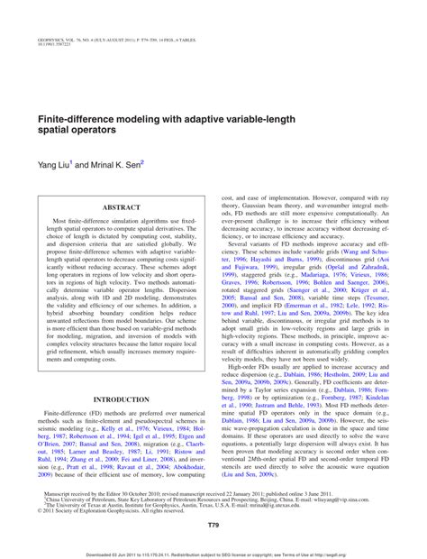 Pdf Finite Difference Modeling With Adaptive Variable Length Spatial Operators