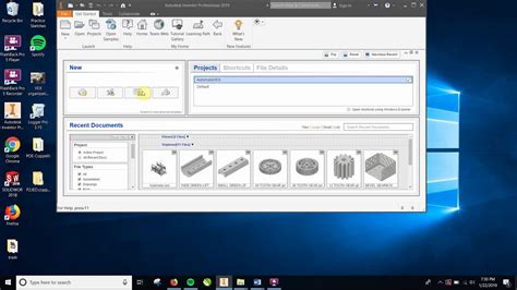 how to create a new project file inventor youtube