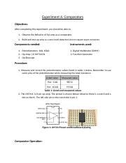 Unit EET Lab Comparator OG Docx Experiment Comparators Objectives After Completing