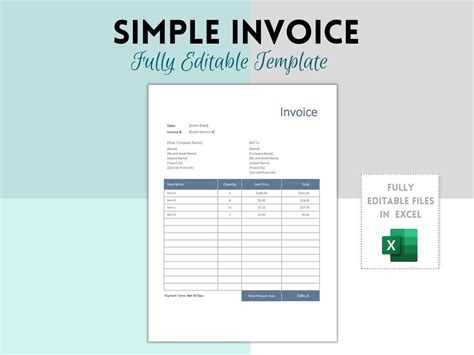 Simple Invoice Invoice Template Professional Invoice Minimalist Invoice Business Invoice
