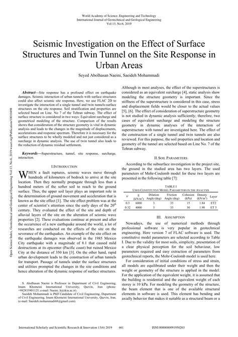 Pdf 4seismic Investigation On The Effect Of Surface Structures And