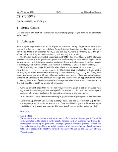 Hw Sol HW Solution CS HW Due At Pm Study Group List The Names